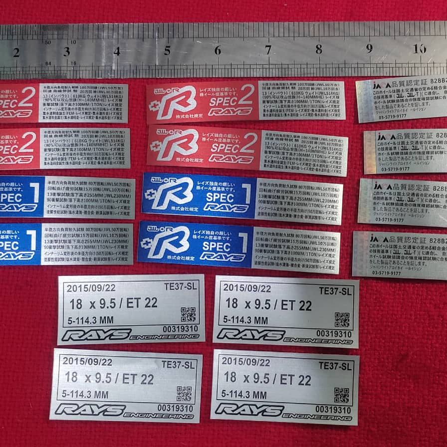 TE37 stickers set 18x9 size for inner barrel wheel. 18x9.5 | Shopee ...