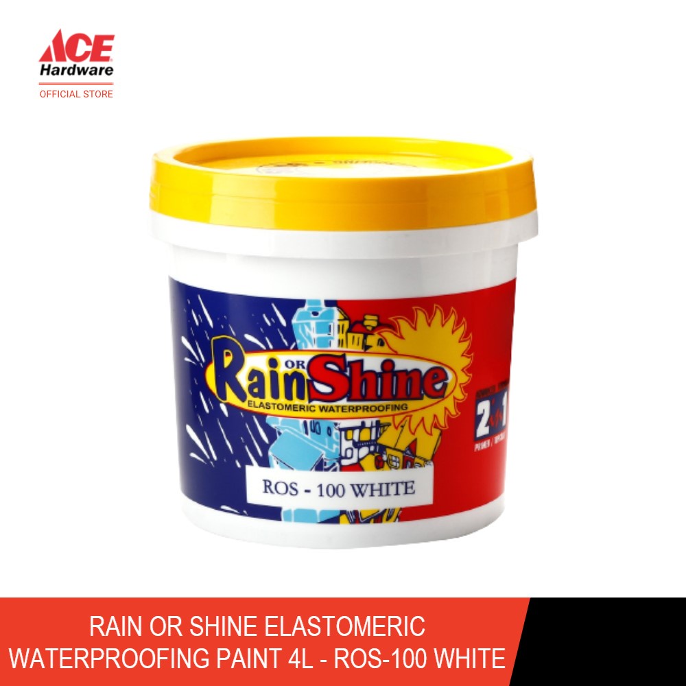 Rain or Shine Elastomeric Waterproofing Paint 4L - White ROS-100 ...