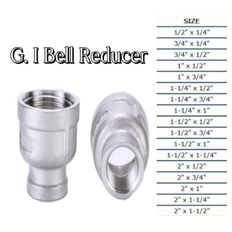 G. I Bell Reducer S-40 MAKAPAL | 1/2x1/4" to 2x1-1/4 | Good Quality ...