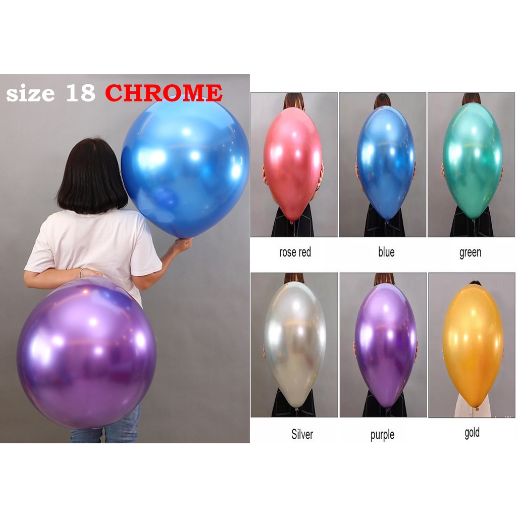 5 Pieces Size 18” inches CHROME Super Metallic Shiny Big Giant Mother ...