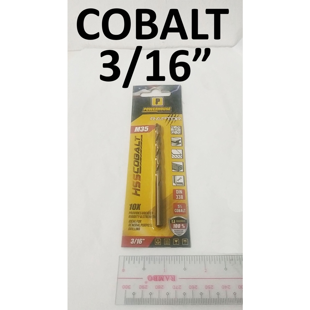 COBALT HSS DRILL BIT 3/16" FOR METAL 5% COBALT RAPTOR POWERHOUSE === 3/ ...