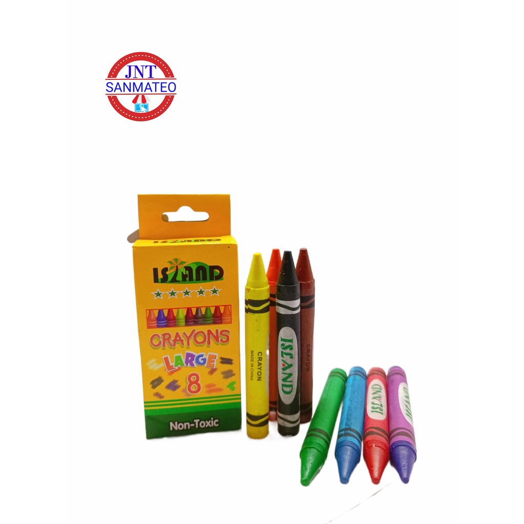 ISLAND 8 LARGE KIDS CRAYONS-7414 | Shopee Philippines