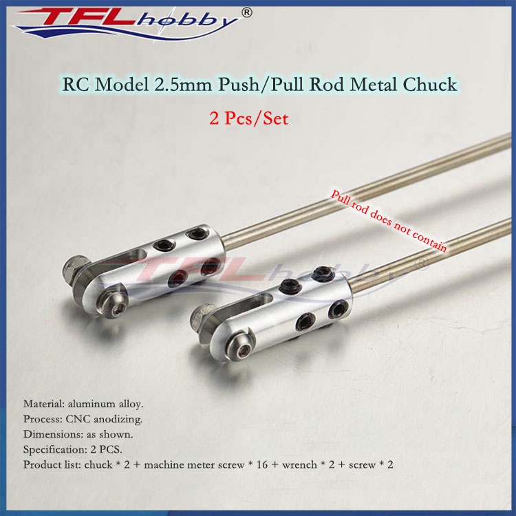 [2Pcs] TFL RC Model 2.5mm Push/Pull Rod Clip Servo Arm Chuck For ...
