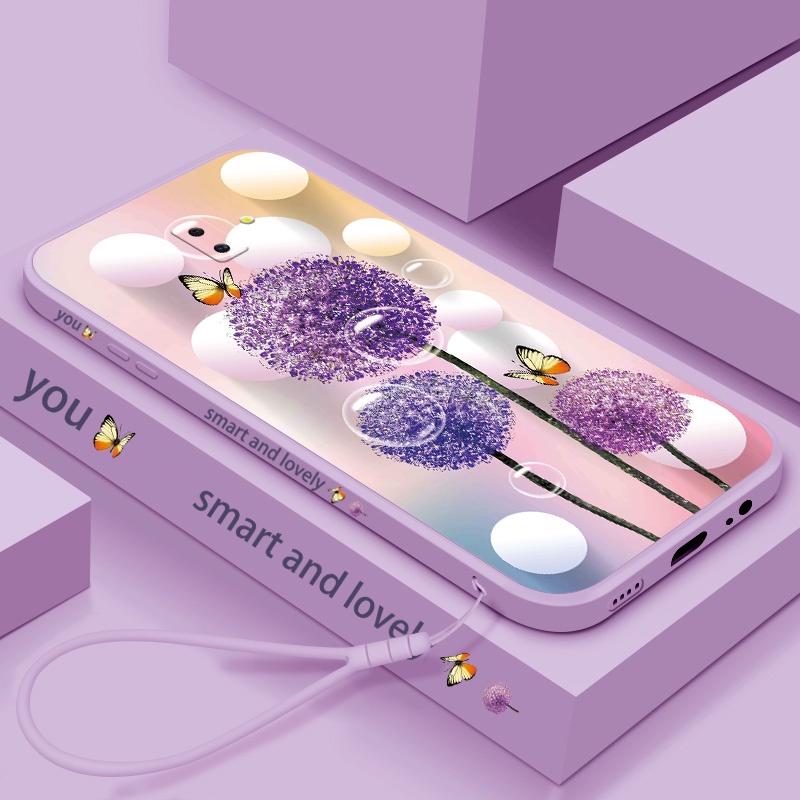 Casing Samsung Galaxy J4 J6 Plus 2018 J5 Prime dandelion flower Square Phone Case soft TPU ...