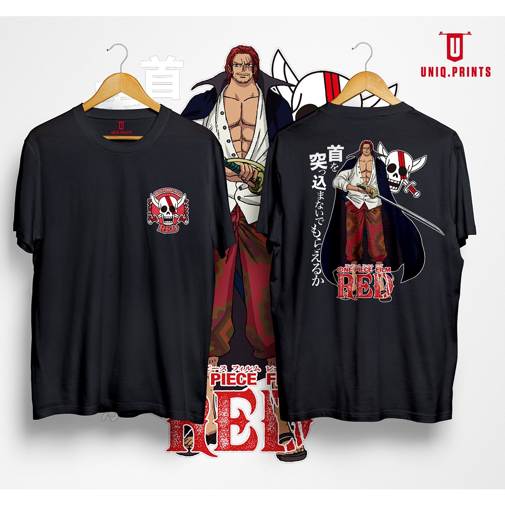 UNIQ.PRINTS ONEPIECE RED SHANKS BLACK GRAPHIC COTTON TSHIRT FOR MEN AND ...