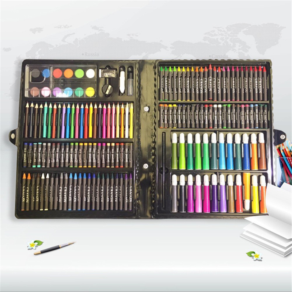 Rich 168pcs Coloring Set Super Mega Rollerball Pen Colorful Pencil Wax ...