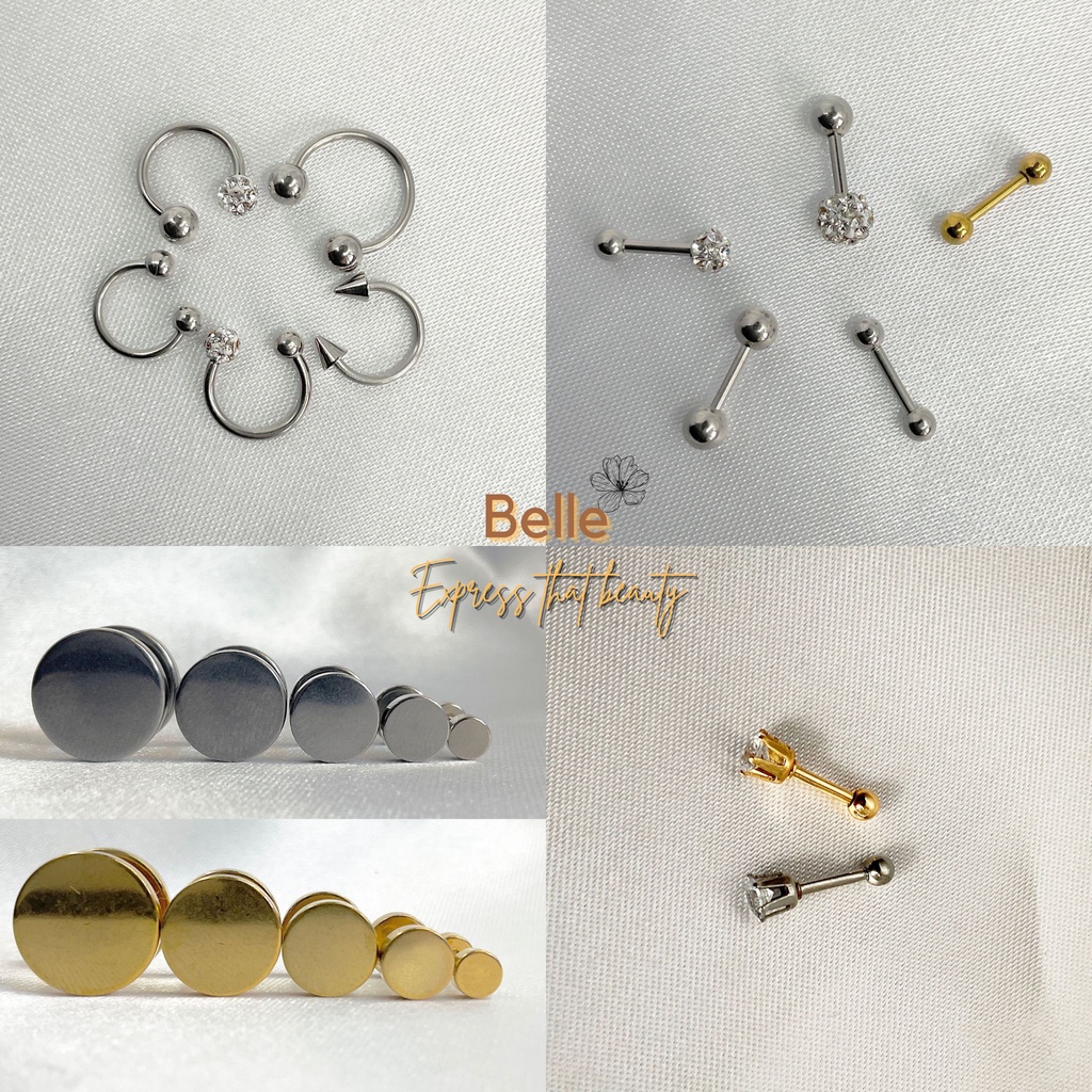(Sold per piece) Stainless Steel Hypoallergenic Body Piercing De Roscas ...