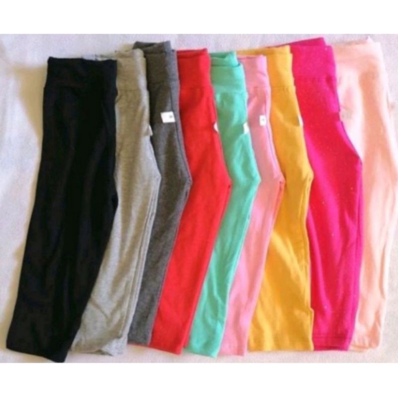 Plain Legging for kids 6pcs cotton spandez good quality | Shopee ...