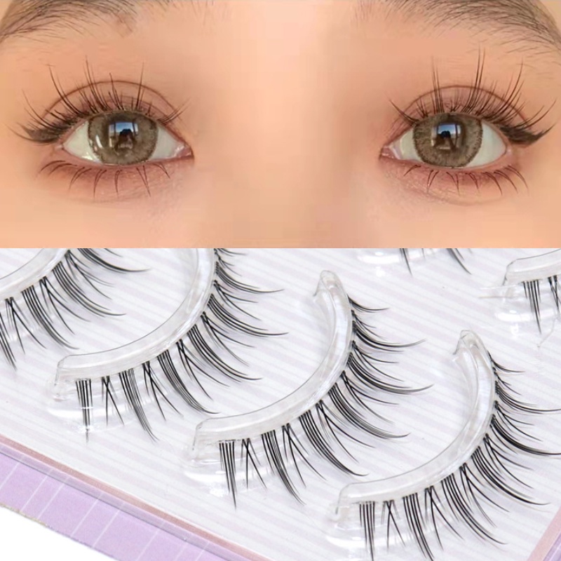 5 hands soft small curly false eyelashes natural fairy daily small ...