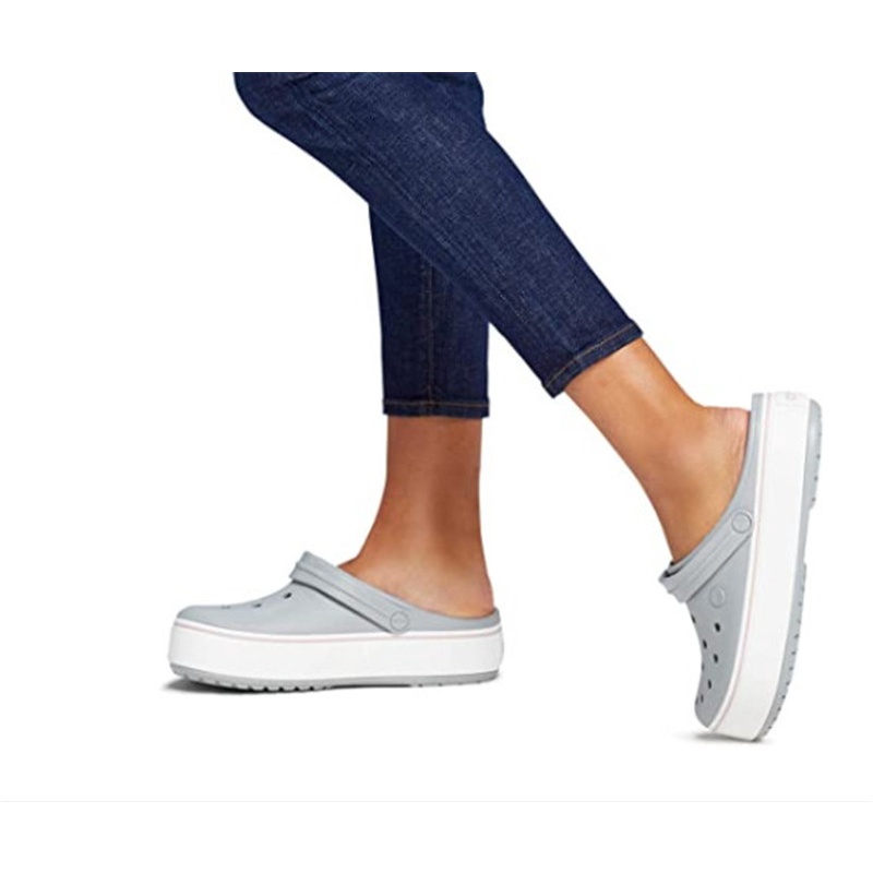 Crocs Crocband Platform grey Clog with ecobag for woman sandals | Shopee Philippines