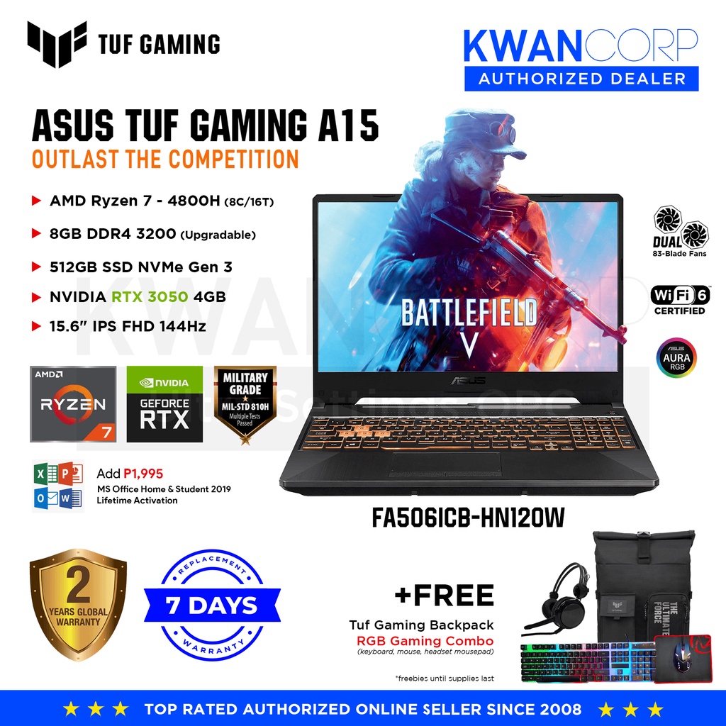 Asus TUF Gaming A15 FA506ICB-HN120W AMD Ryzen 7 - 4800H 8GB RAM RTX ...