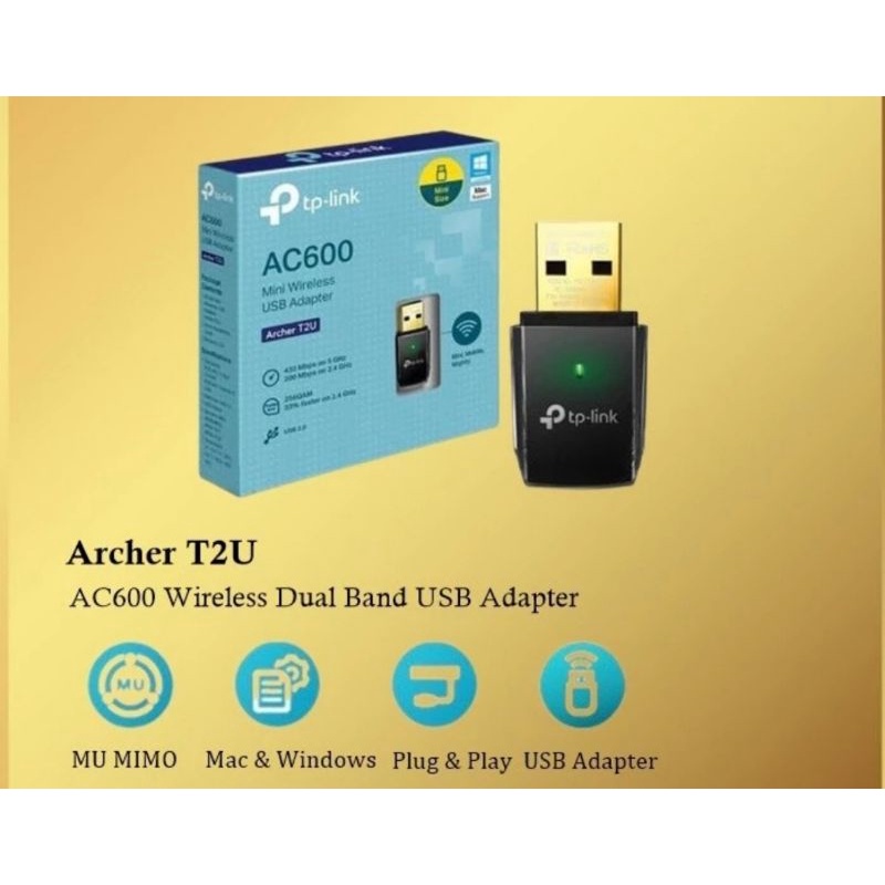 Tp-link Archer T2U AC600 Wireless Dual Band USB Adapter | Shopee ...