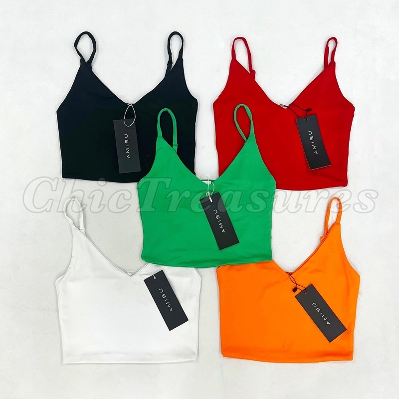 AMISU Cami Crop Top (adjustable straps) | Shopee Philippines