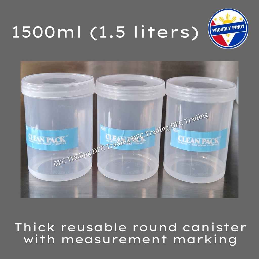 3 PCS 1500ML/1.5 LITERS DURABLE ROUND CYLINDRICAL FOOD KEEPER JAR ...