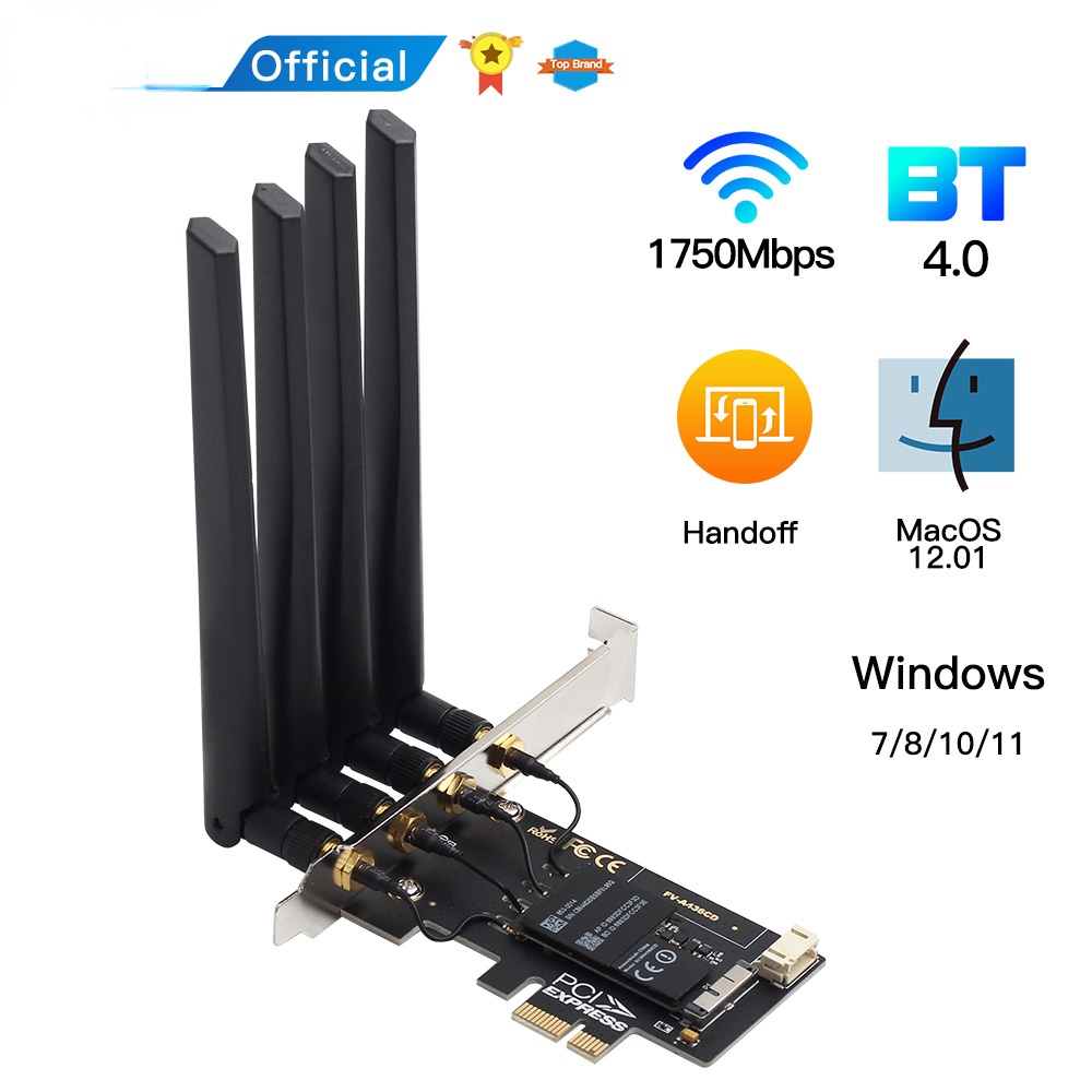 Dual Band BCM94360CD 1750Mbps 802.11ac WiFi Bluetooth 4.0 & AC1200 BCM94360CS2 PCIE Wireless ...