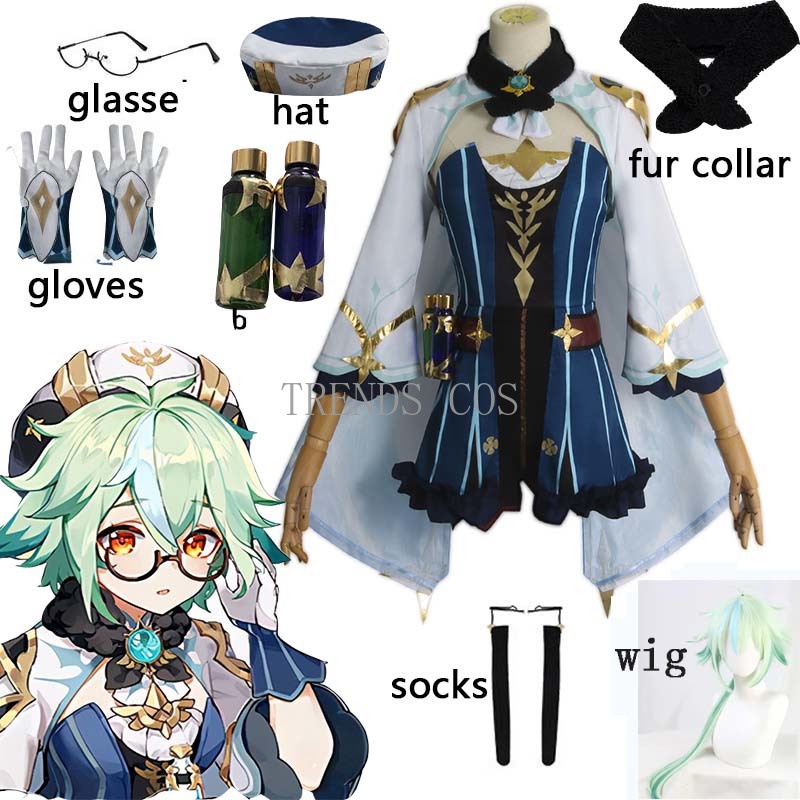 Game Genshin Impact Sucrose Cosplay Costume Saccharose Outfit Full Set ...
