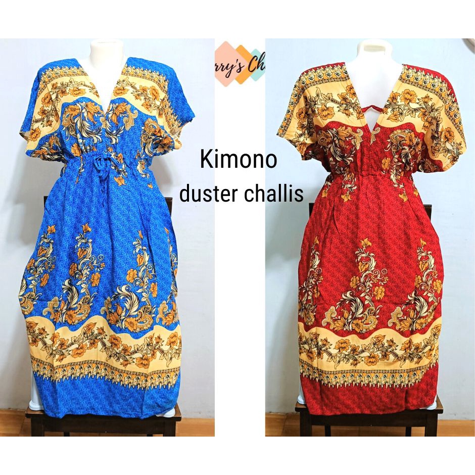 Kimono Bangkok Challis duster dress pambahay Large size | Shopee ...