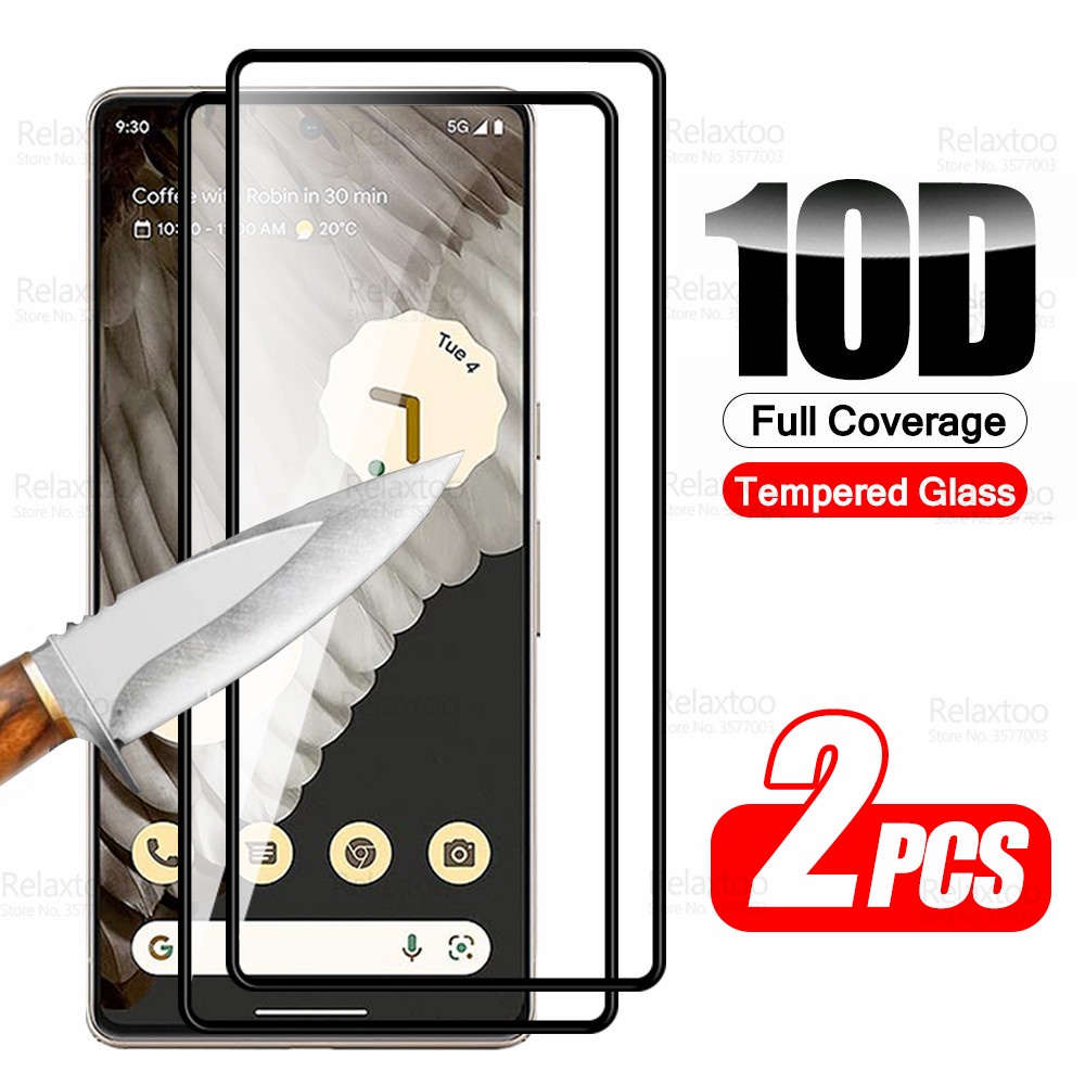 2Pcs Full Curved Protective Glass For Google Pixel 7 Pro Tempered Glass ...