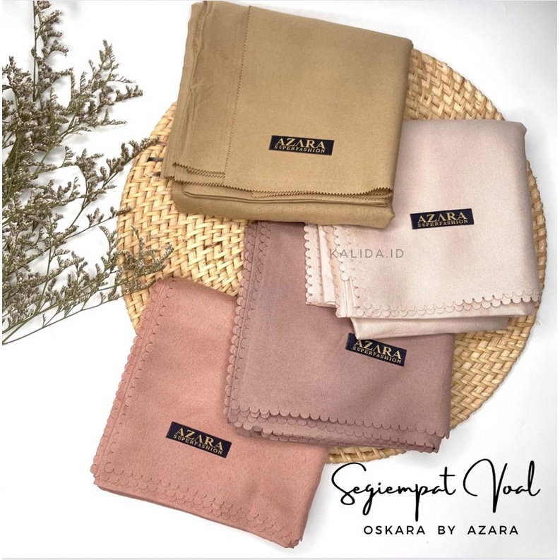 Kalida Rectangular Hijab Voal Miracle Oskara plain Laser Cut by AZARA | Shopee Philippines