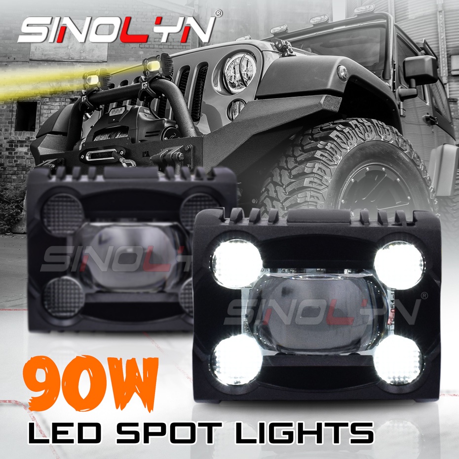 12V 24V Mini Driving Light LED Spotlight Work Light Bar Fog Lights DRL ...