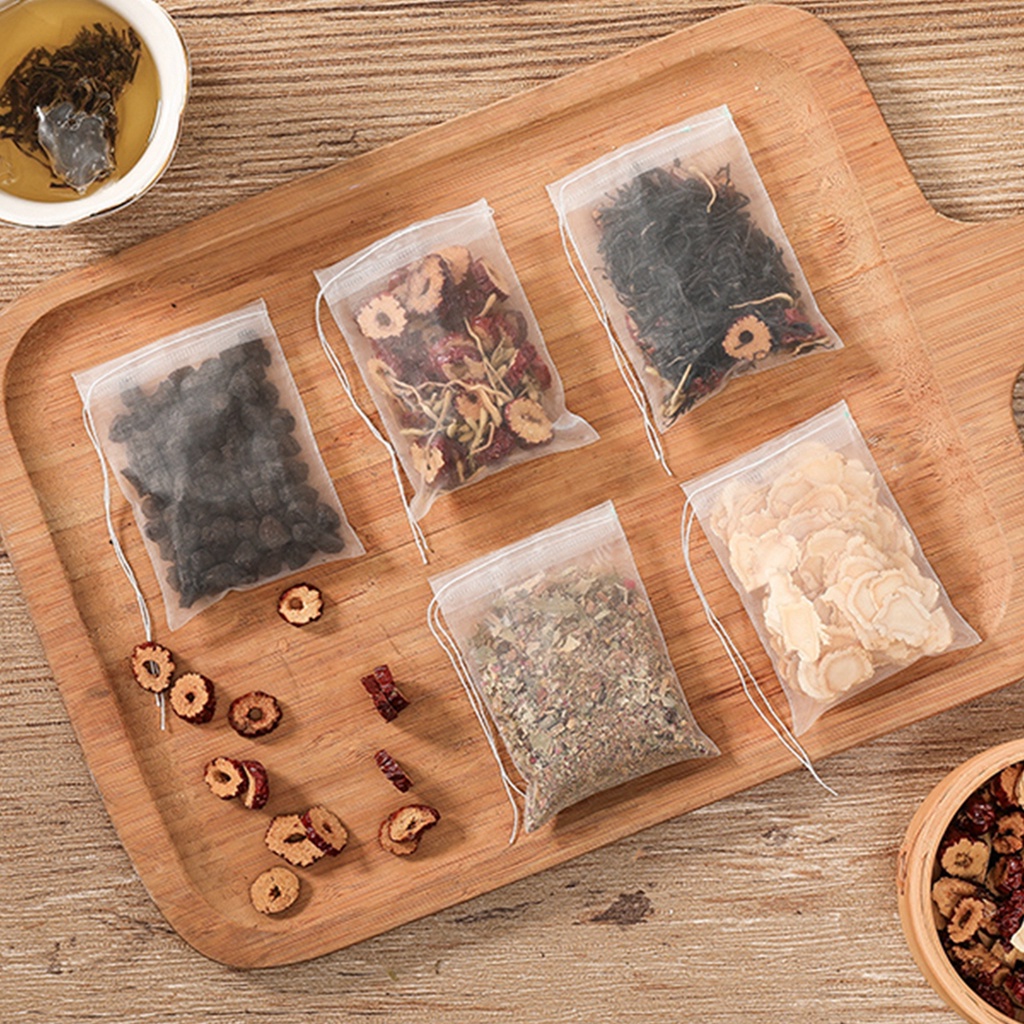 50pcs Reusable Tea Bags Transparent Food Grade Nylon Tea Filter Bag ...