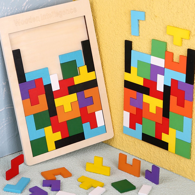 LTOYS Wooden Russian Blocks Puzzle,Colorful Russian Puzzle Brick ...