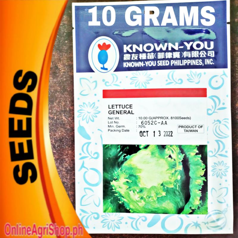 GENERAL ICEBERG LETTUCE SEEDS (10 GRAMS OR 8100 SEEDS) KNOWN YOU SEEDS ...