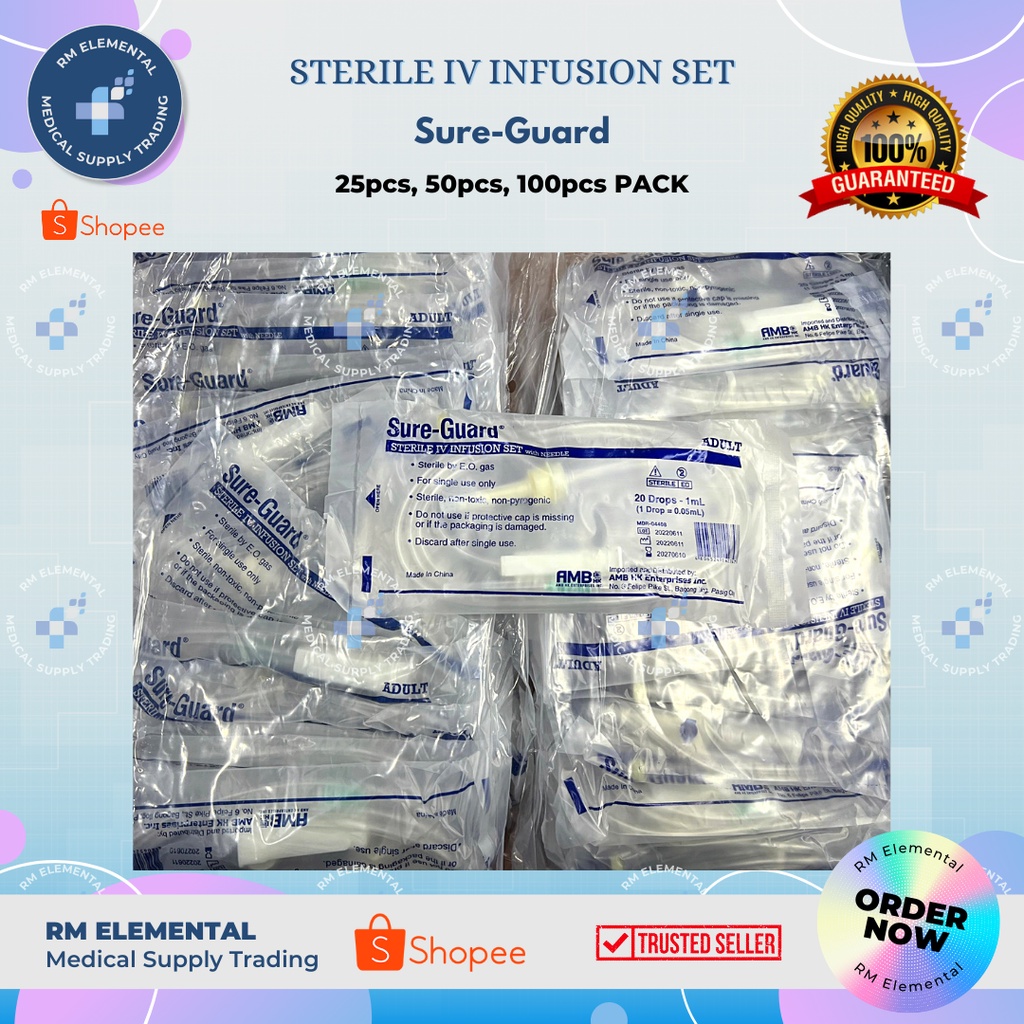 Macroset (Adult) SUREGUARD IV Infusion Set -25 pcs, 50 pcs, 100 pcs ...