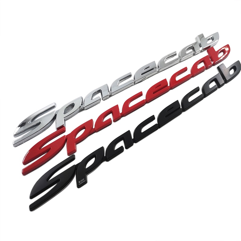 1 x ABS Big Chrome/RED/BLACK SPACE CAB Letter Logo Car Auto Rear Trunk ...