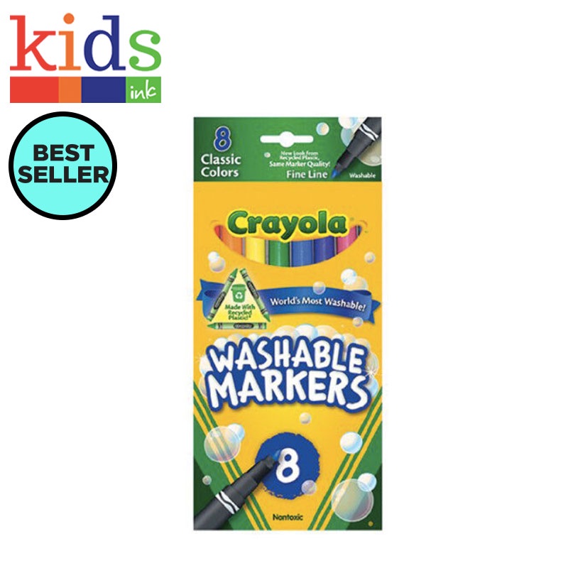 Crayola Classic Washable Markers 58-7809 8 colors Fine Line - Kids Ink ...