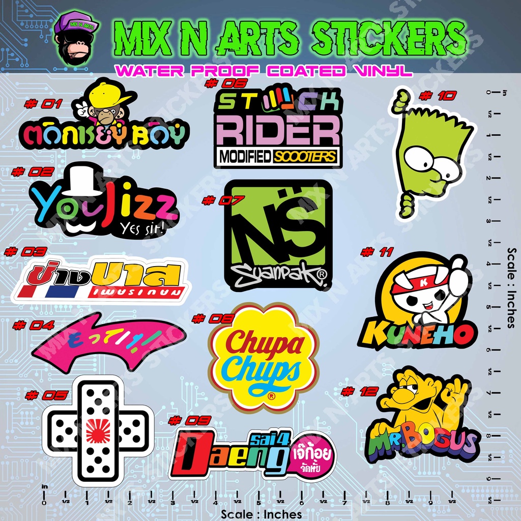 Thailand Motorcycle Decals 8 Waterproof Vinyl Sticker for Motorcycle ...
