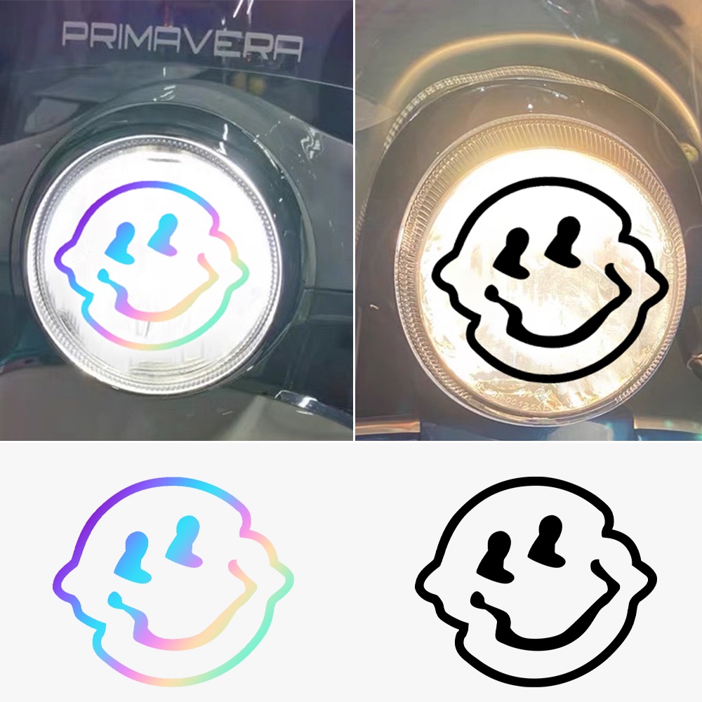 Wave Smiley Face Emoji Non-reflective/Laser Motorcycle Headlight ...