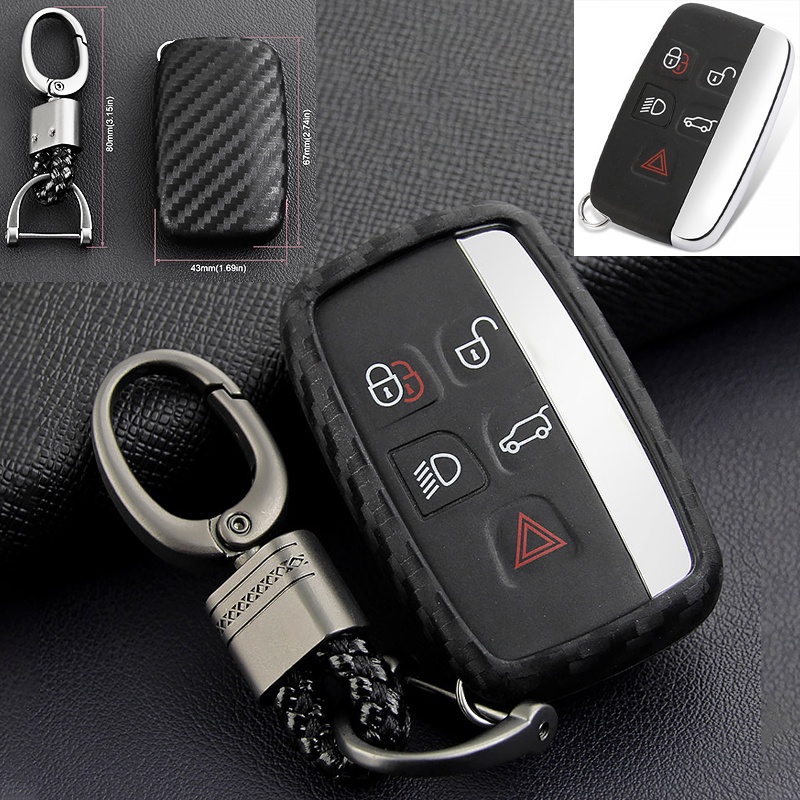 Silicone Car Key Case Carbon Fiber Texture for Land Rover Range Rover ...