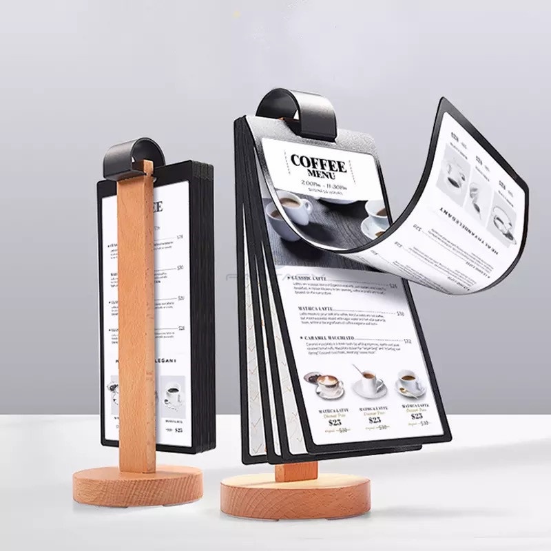 SVIAO Solid BeechWood Page Turning Menu Stand Menu Holders Menu Racks ...