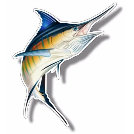 Marlin Fish Saltwater Sticker billfish Cup Fishing Boat Car Window ...