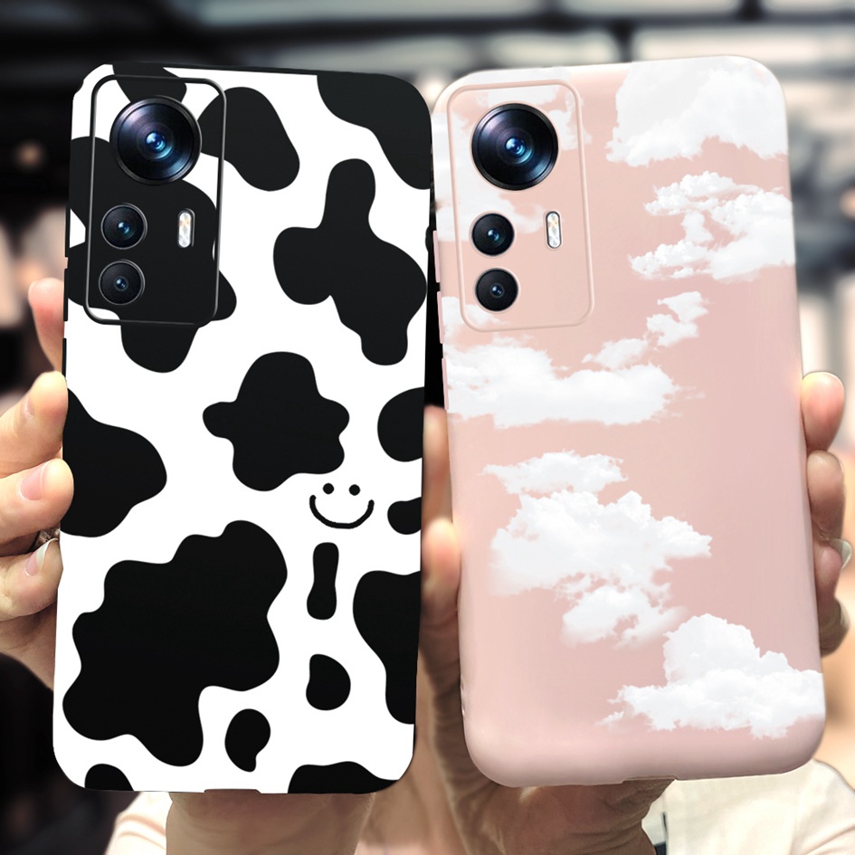 Xiaomi 12T Pro 5G Case Cute Cow Cloud Painted Soft Silicone Phone Cover ...