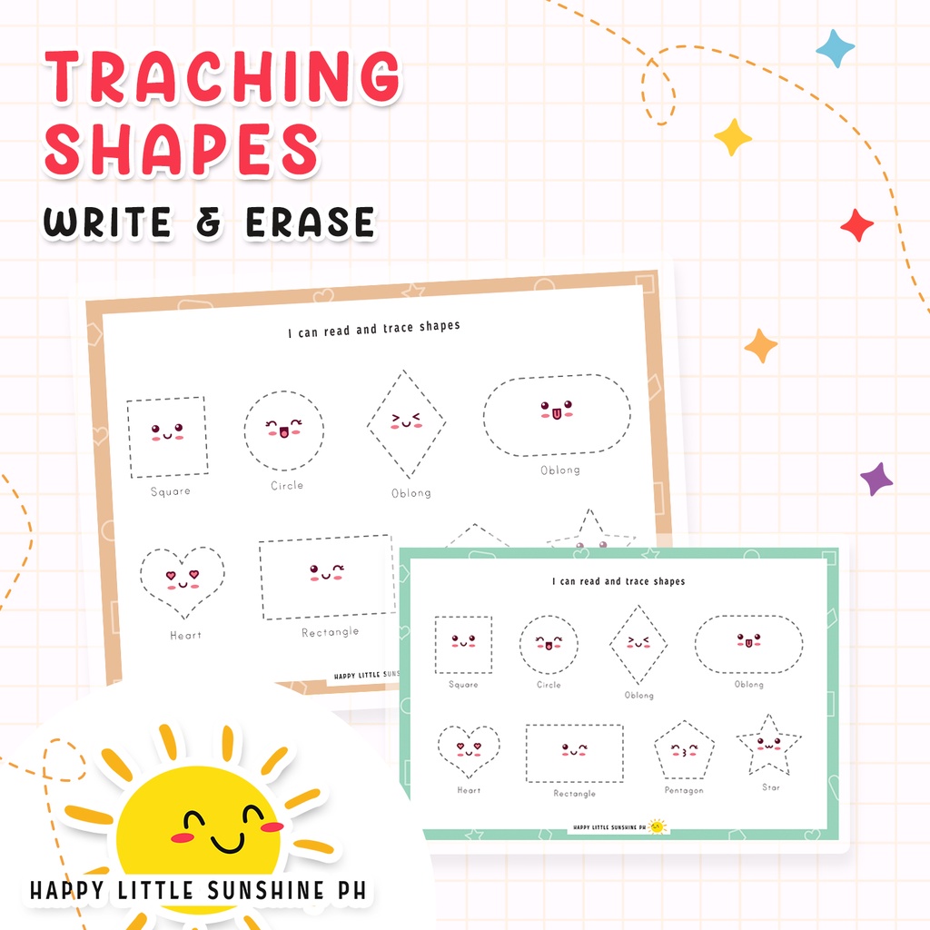 Tracing shapes | available in A4 & A5 size | Happy Little Sunshine PH ...