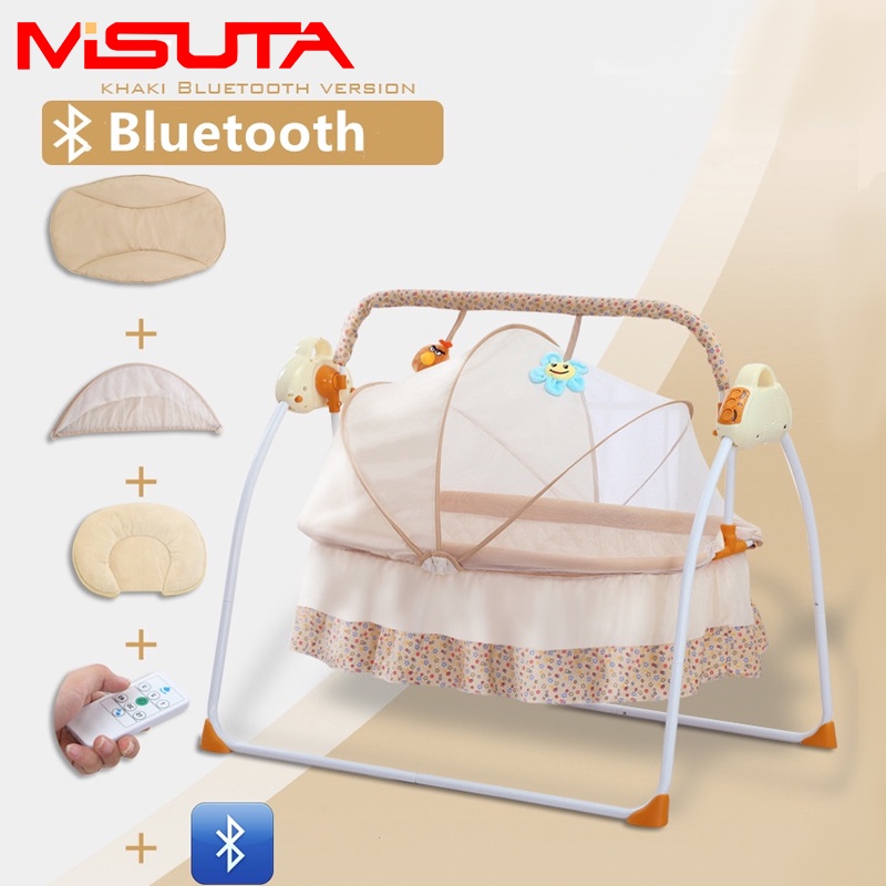 Baby Shaker Electric Cradle Bed Multifunctional Foldable | Shopee ...