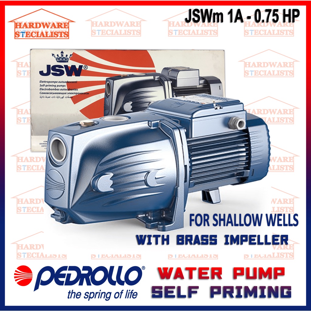 Pedrollo Self Priming Water Pump JSWm 1B 0.65 HP | JSWm 1A 0.75 HP ...