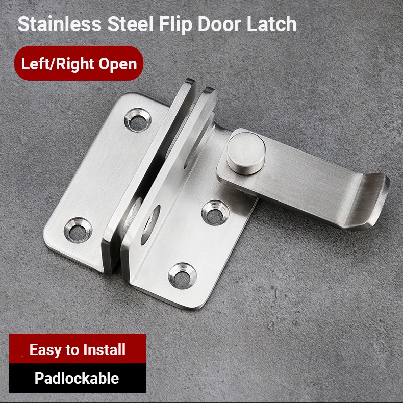 Stainless Steel Flip Door Latch w/ Padlockable Hole, 201 Stainless ...