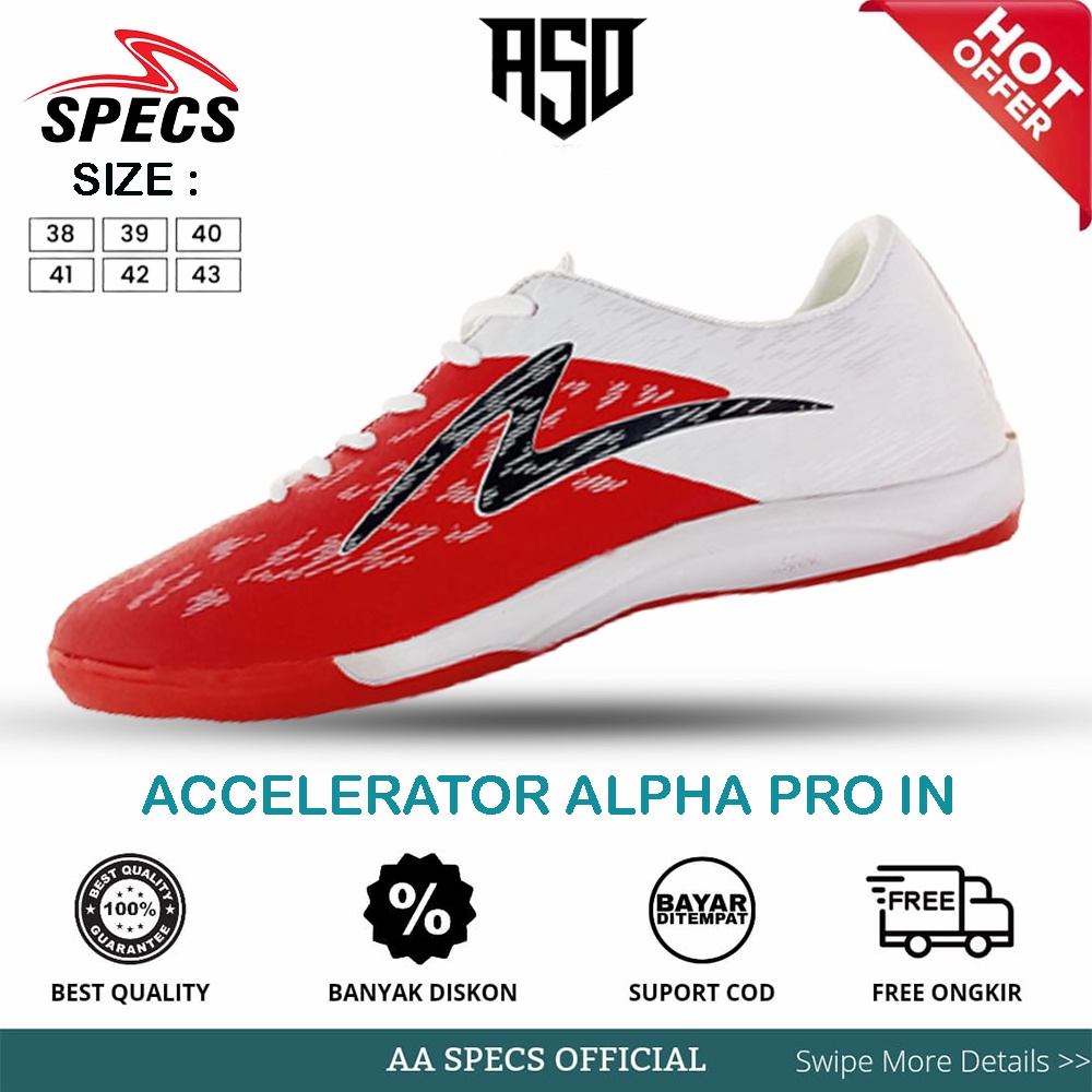 MERAH PUTIH Futsal Shoes Specs Accelerator Lightspeed Alpha Xtd Pro In ...