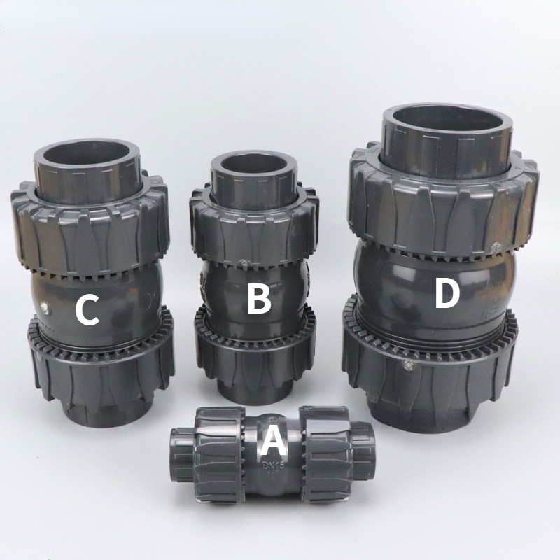 【WDY】UPVC Dual Order Check Valve Livable PVC Plastic Ball Type Water ...