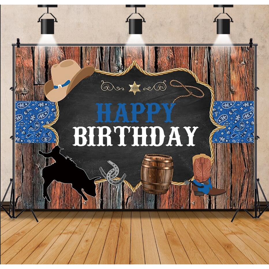 Cowboy Wild West Birthday Backdrop Western Cowboy Party Decoration ...