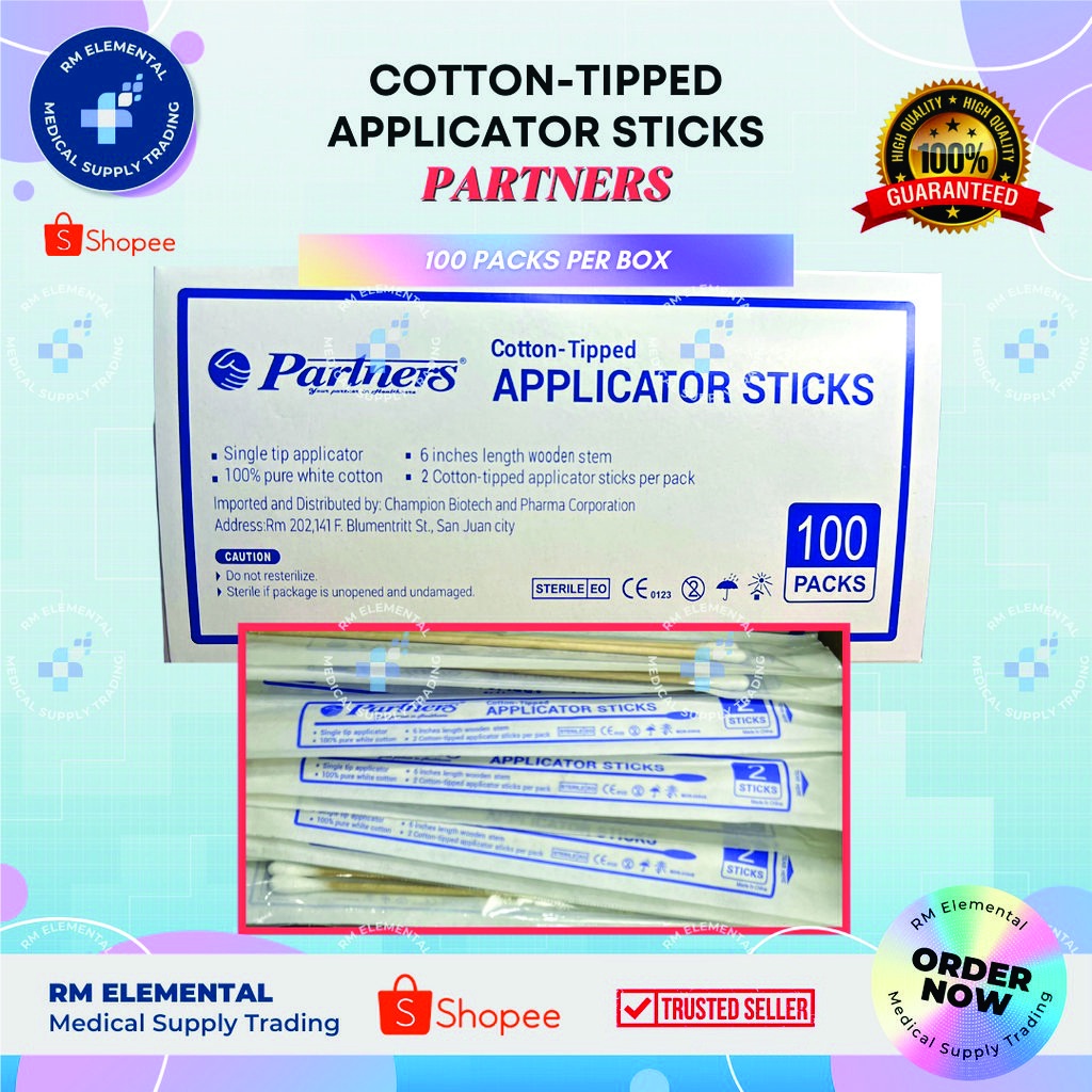 Cotton Tipped Applicator Sticks (PARTNERS) (100 Packs, 2pcs/pack ...
