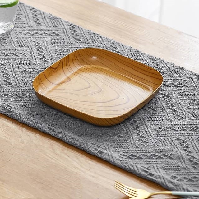 Wooden Plate Design Plastic Kitchen Plate Household Kitchen Square ...