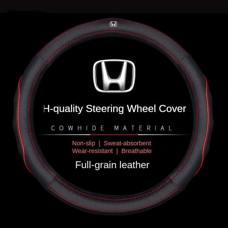 HONDA Steering Wheel Cover Genuine Leather Civic and Accord CRV Car ...