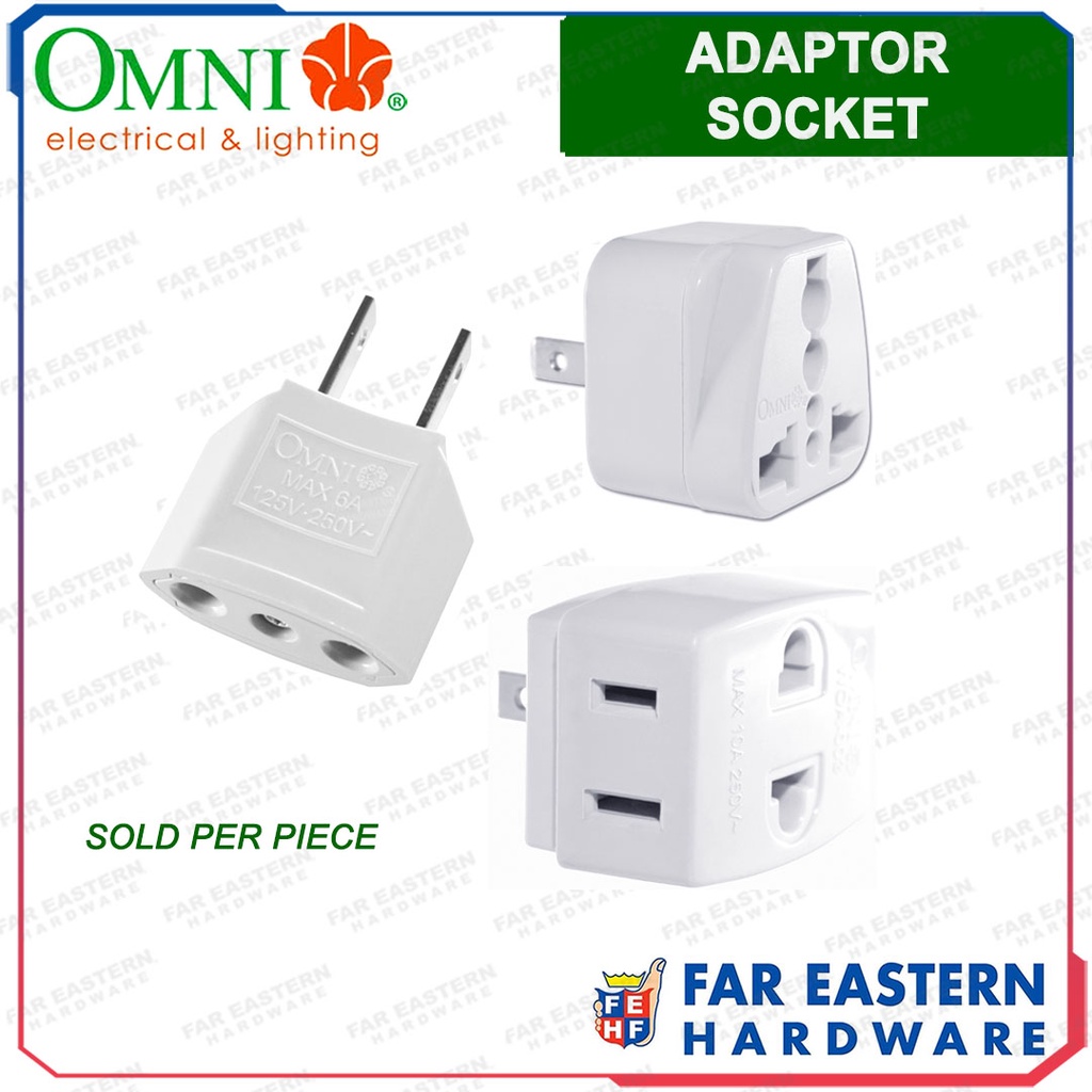 OMNI Universal Socket Outlet Adaptor Electrical Switch Adapter Plug ...