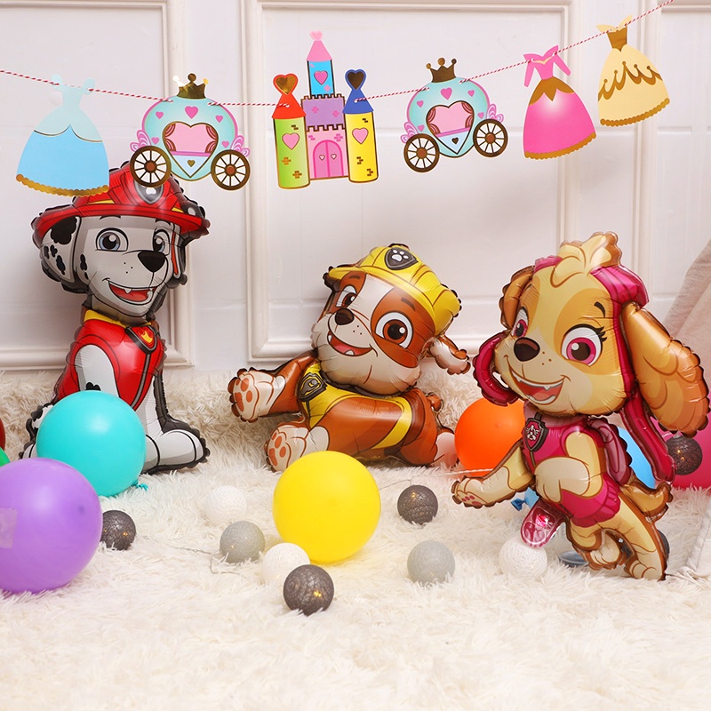 Large Paw Patrol Theme Foil Balloons Marshall Rubble Chase Skye Cartoon Party Decorations ...
