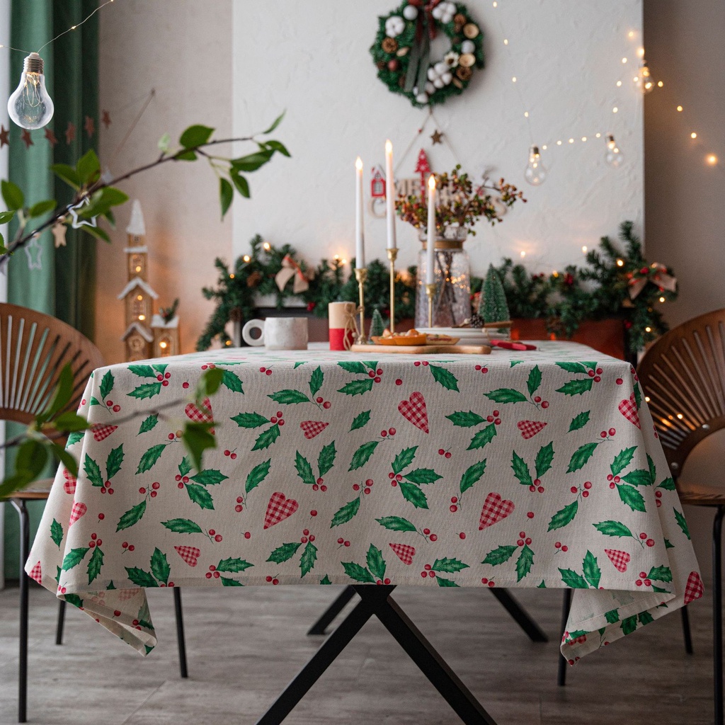 New Arrivals Christmas Tablecloths Candy Printed Long Table Cloth ...
