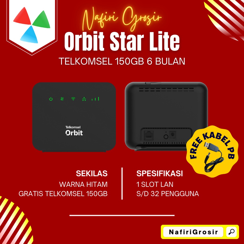 ORBIT STAR LITE MODEM + USB PORTABLE STEP UP POWER CABLE FREE TELKOMSEL ...